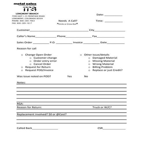 CUST SERV FORM 2014 | PDF