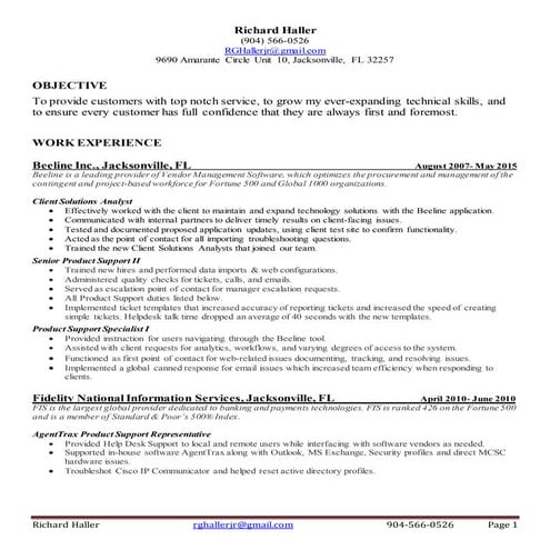 Richard Haller Resume 2015 | DOCX