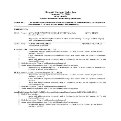 Elizabeth Katzman Richardson Resume_21Mar16_r2 | RTF