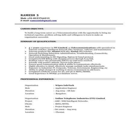 Ramesh S CV | PDF