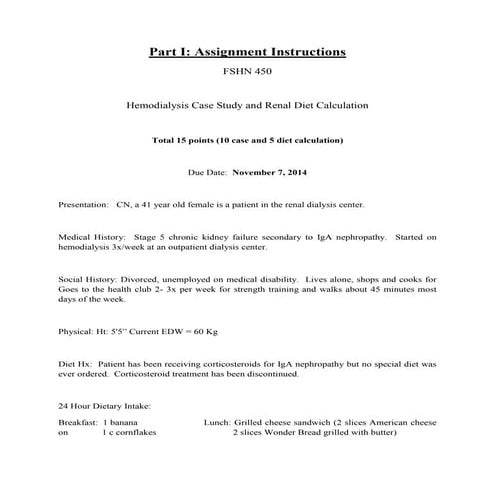 Renal Case Study | PDF
