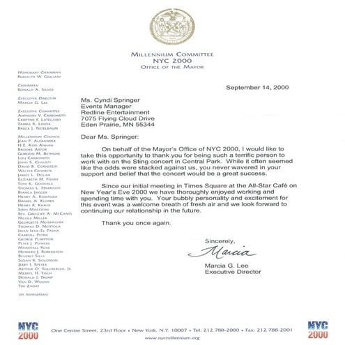 Millennum Committee Letter | PDF