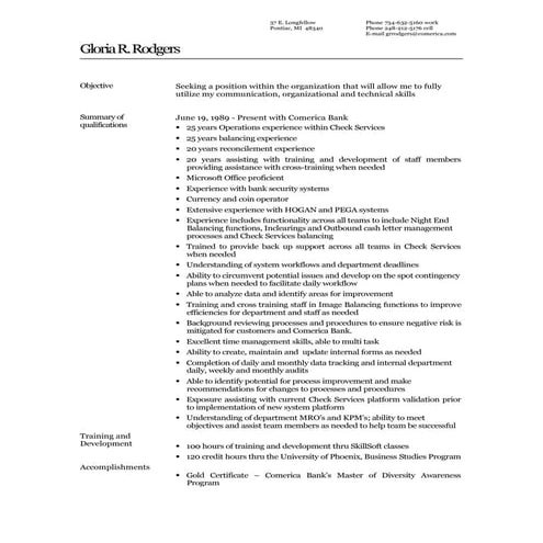 Gloria's Resume (2) | DOC