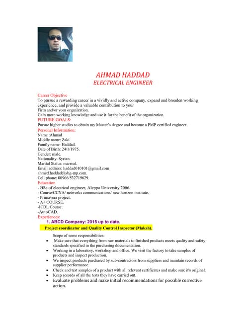 Yasser c v | PDF