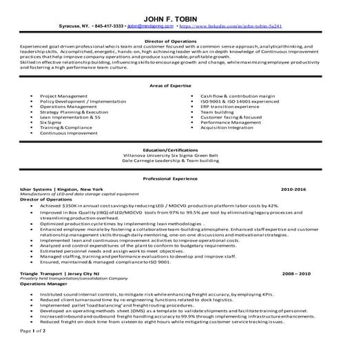John Tobin Resume | DOCX