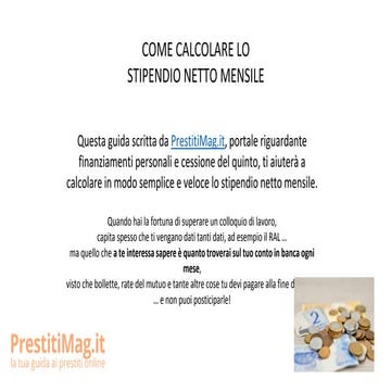 Come calcolare lo stipendio netto | PPTX