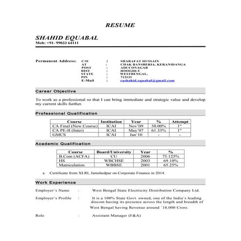 Resume of vishesh | DOCX