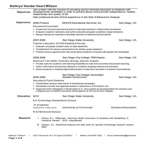 K Wilson BCBA CV 12.15