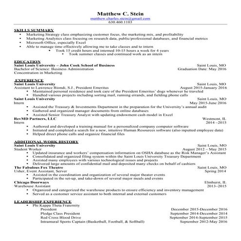 Cameron White LinkedIn Resume | DOCX