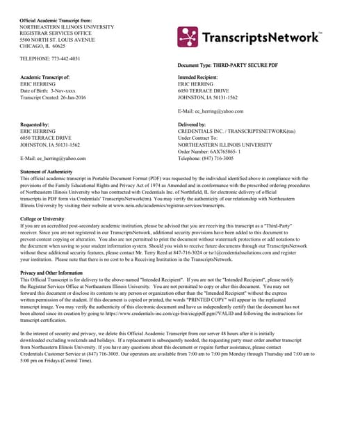 NC State Official Final Transcript | PPT