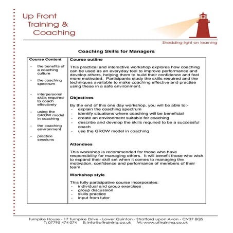 Coaching skills for managers | PDF