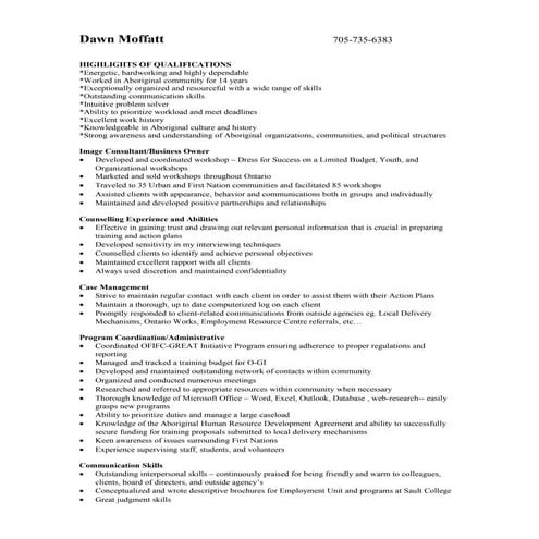 Dawn Moffatt Resume | PDF
