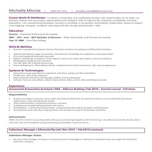 Sandra MYERS - Resume 00 | PDF