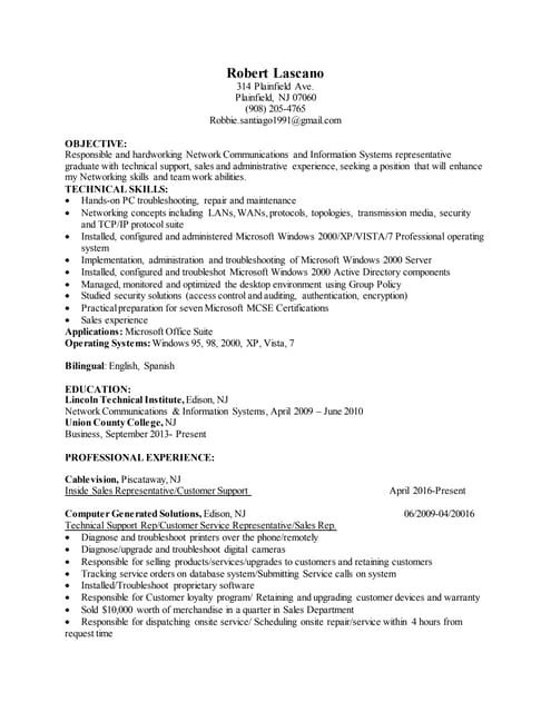I.T Resume 1.5.2 | PDF