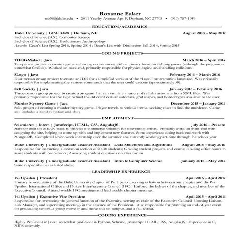 Resume - Roxanne Baker - Updated 8-26-16 | PDF