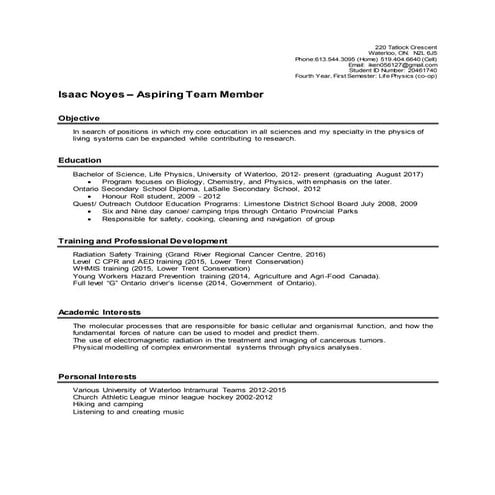 Isaac Noyes CV | DOCX