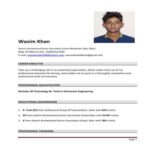 CV NEW WASIM | PDF