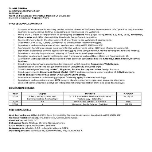 Sumit_Singla_resume | PDF