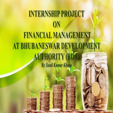 Financial Management at Bhubaneswar Development Authority(BDA) | PPT