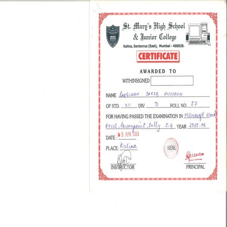 Computer Certificate | PPT