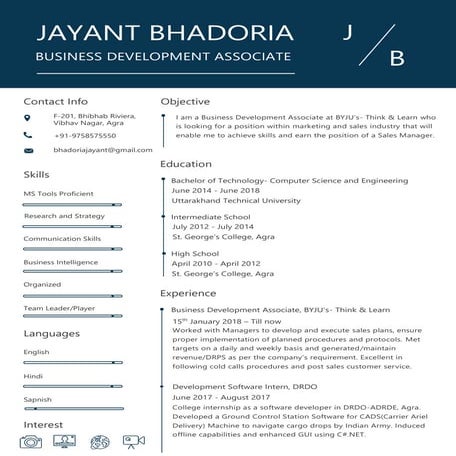 Bda resume 2018 | PDF