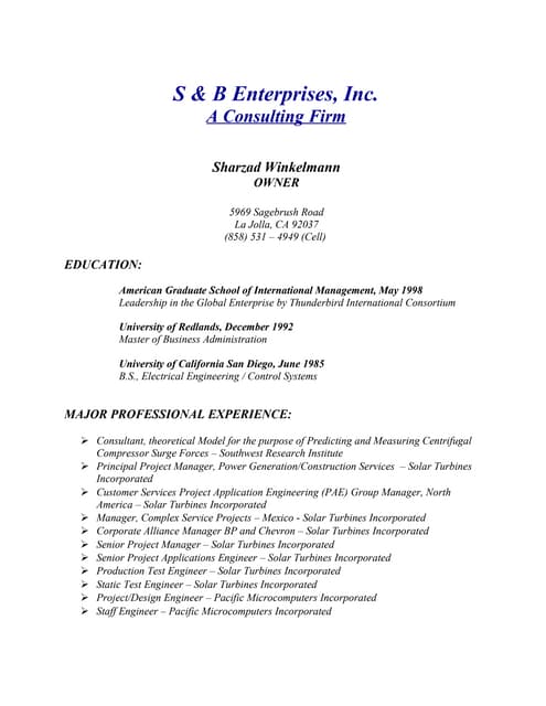 William J. Winsor Resume | PDF