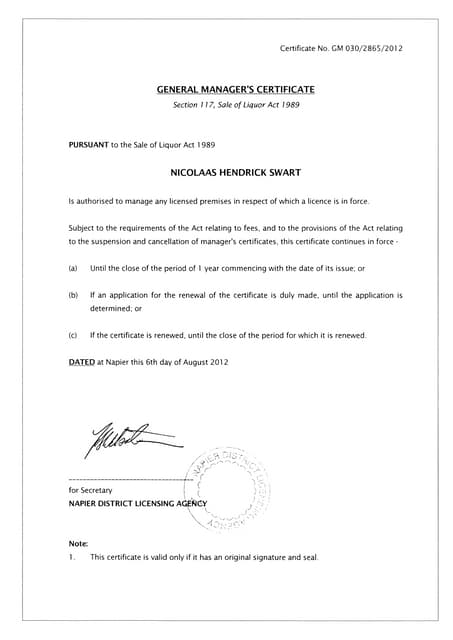 LCQ certificate | PDF