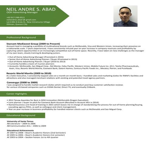 Andre's Resume (9.10.16) | PDF