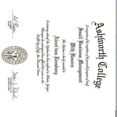 Ashworth College Diploma | PDF