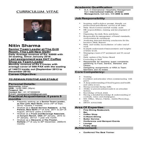 NITIN SHARMA'S RESUME | DOCX