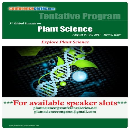 Plant Science -2017_Tentive Program | PDF