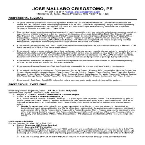 Crisostomo, Jose M Resume 2016_General | PDF