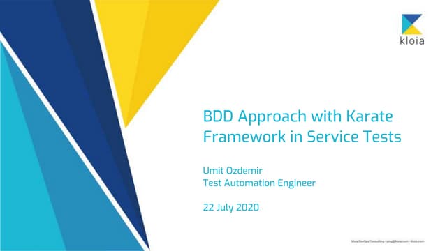 BDD Approach with Karate Framework in Service Tests | PPT BDD Approach with Karate Framework in Service Tests | PPT