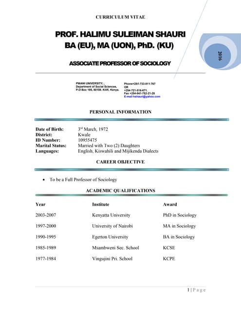 Halimu Shauri presentations