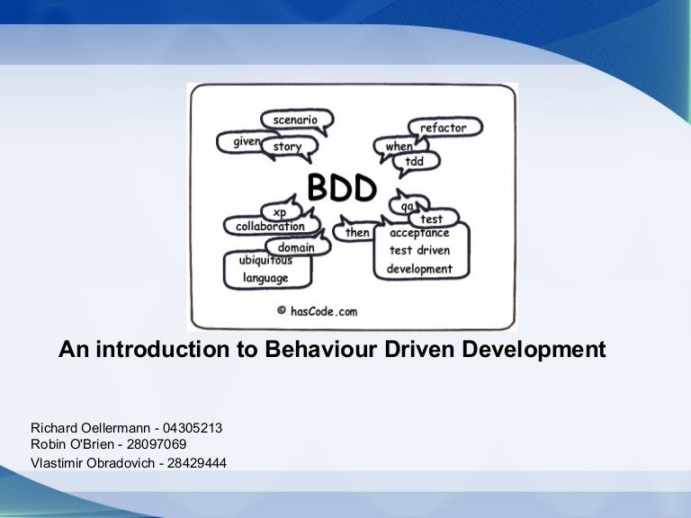 Introduction To Behavior Driven Development 