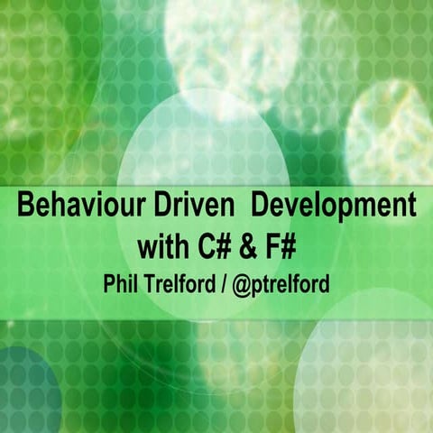 BDD with F# at DDDBelfast | PPT