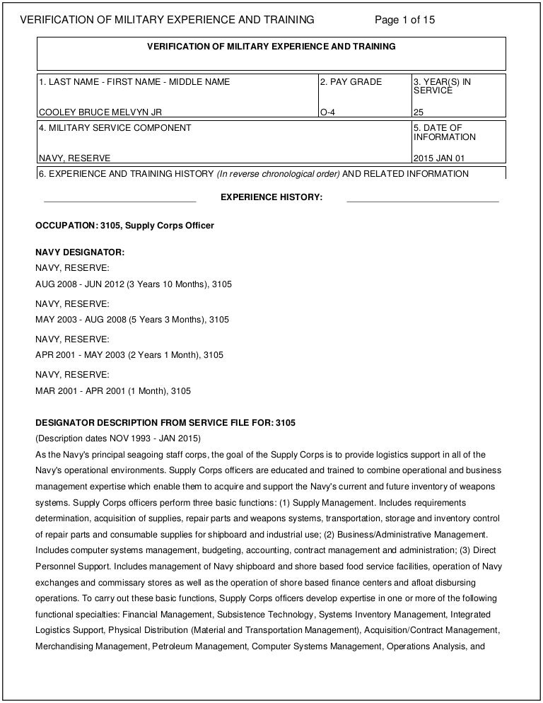 Verification of Military Experience and Training Document-Military Ed…