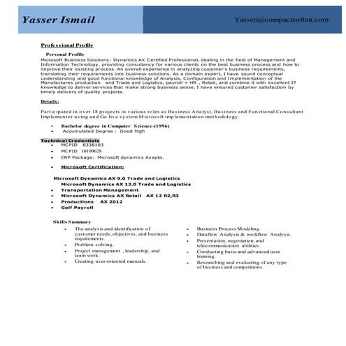Yasser Ismail Resume 1 | PDF