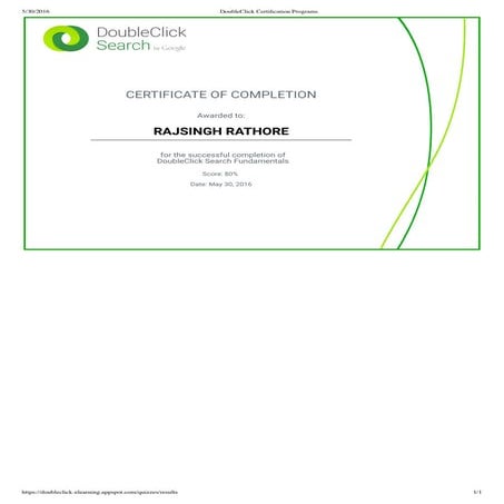 DoubleClick Certification Programs | PDF
