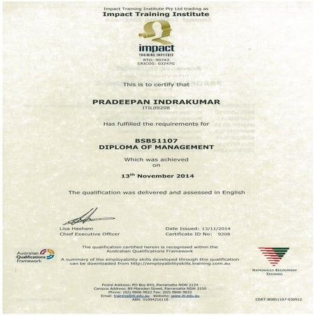 Dip of Management Cert1 | PDF