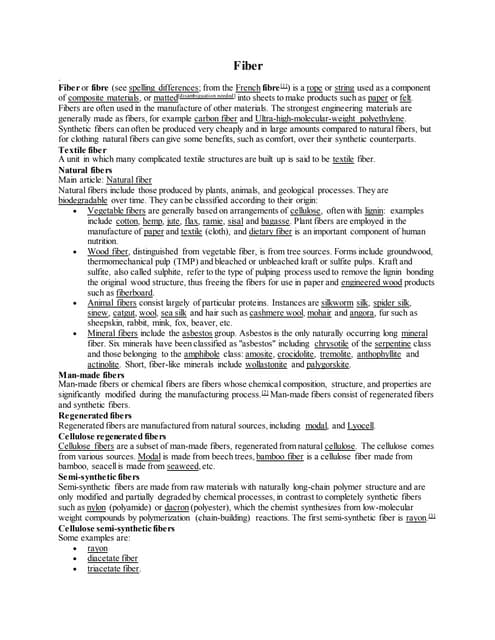WHAT IS FIBER | PPTX | Chemistry | Science