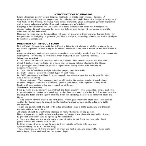 Bdft ii, d&pm, unit-i, draping | DOCX