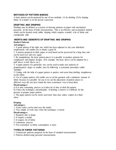 INTRODUCTION TO PATTERN MAKING | PDF