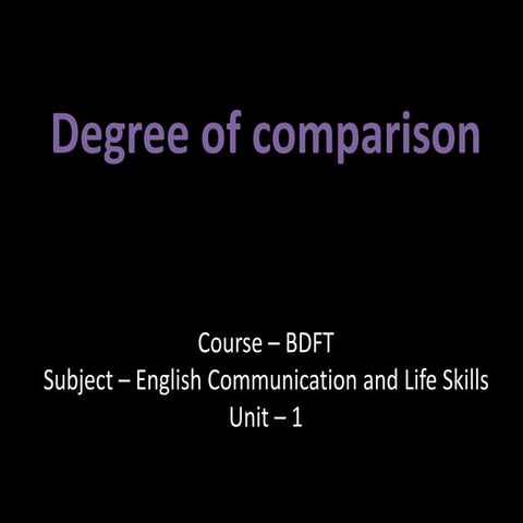 Bdft i ecls_u-1.3_degree of comparison | PPT