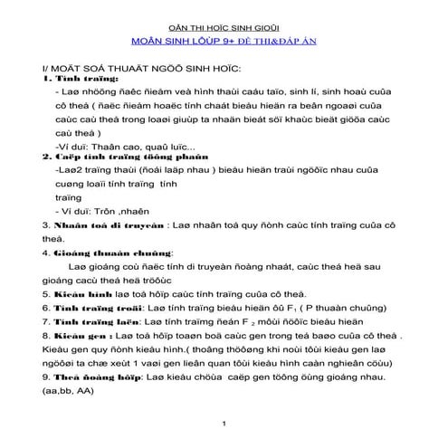 Bd hsg nhieu de thi sinh 9 | PDF