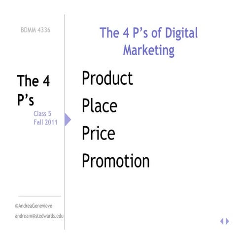The 4 P's of Digital Marketing- Class 5 | PDF
