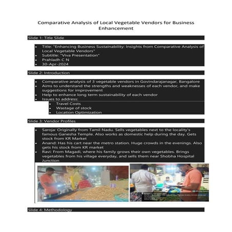 Comparative Analysis of Local Vegetable Vendors for Business ...