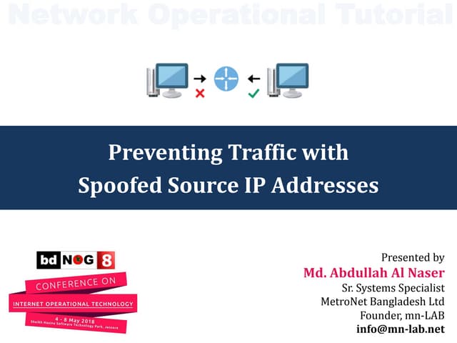 Preventing Traffic With Spoofed Source Ip Address Pdf Information