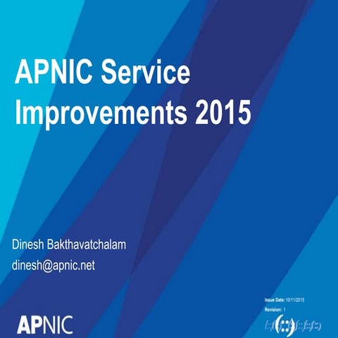 APNIC Service Improvements 2015 | PPT