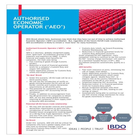 Authorized Economic Operators(AEO) | PDF